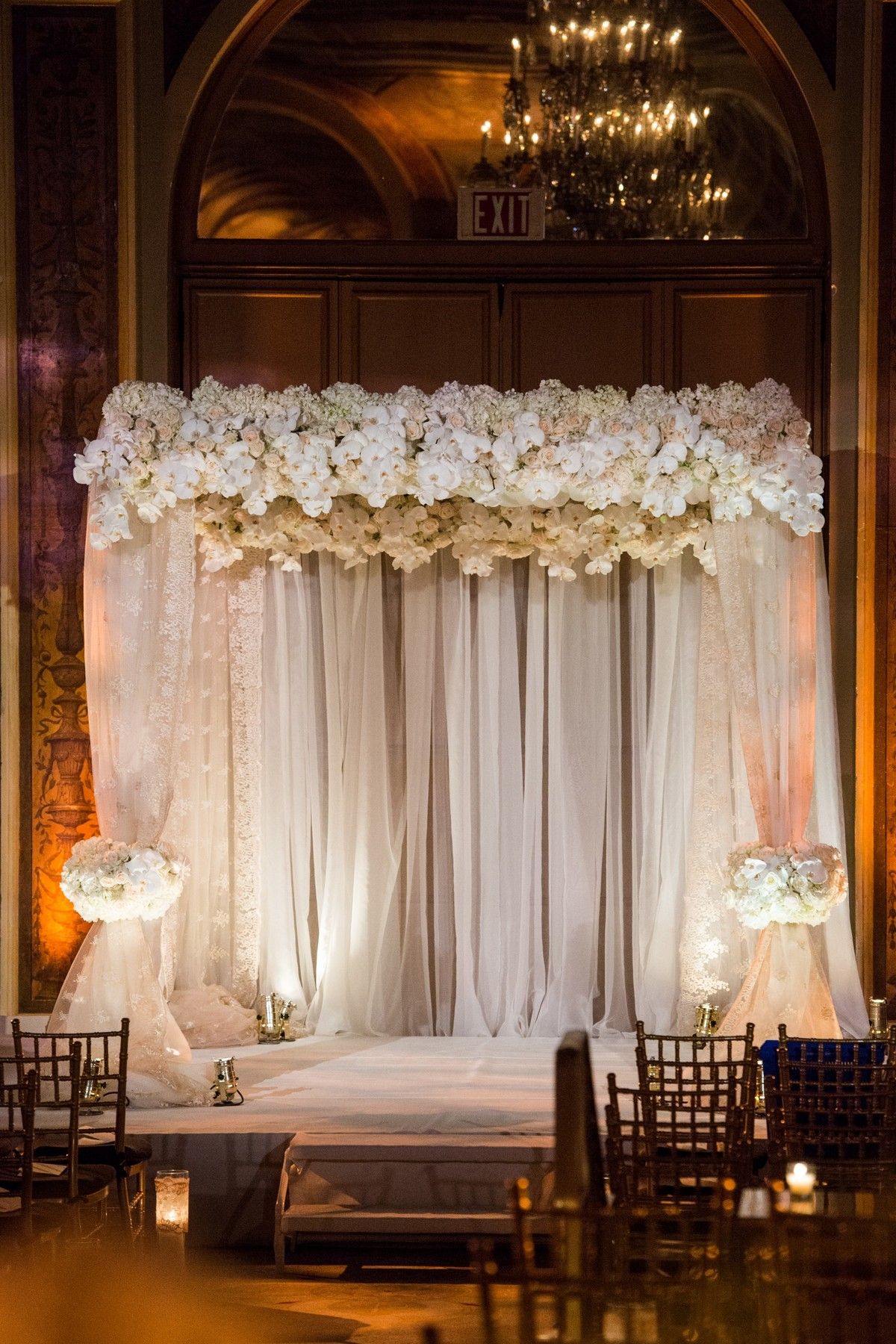 Plaza Hotel NY Fred Marcus Studio White Floral Chuppah | Bride & Blossom