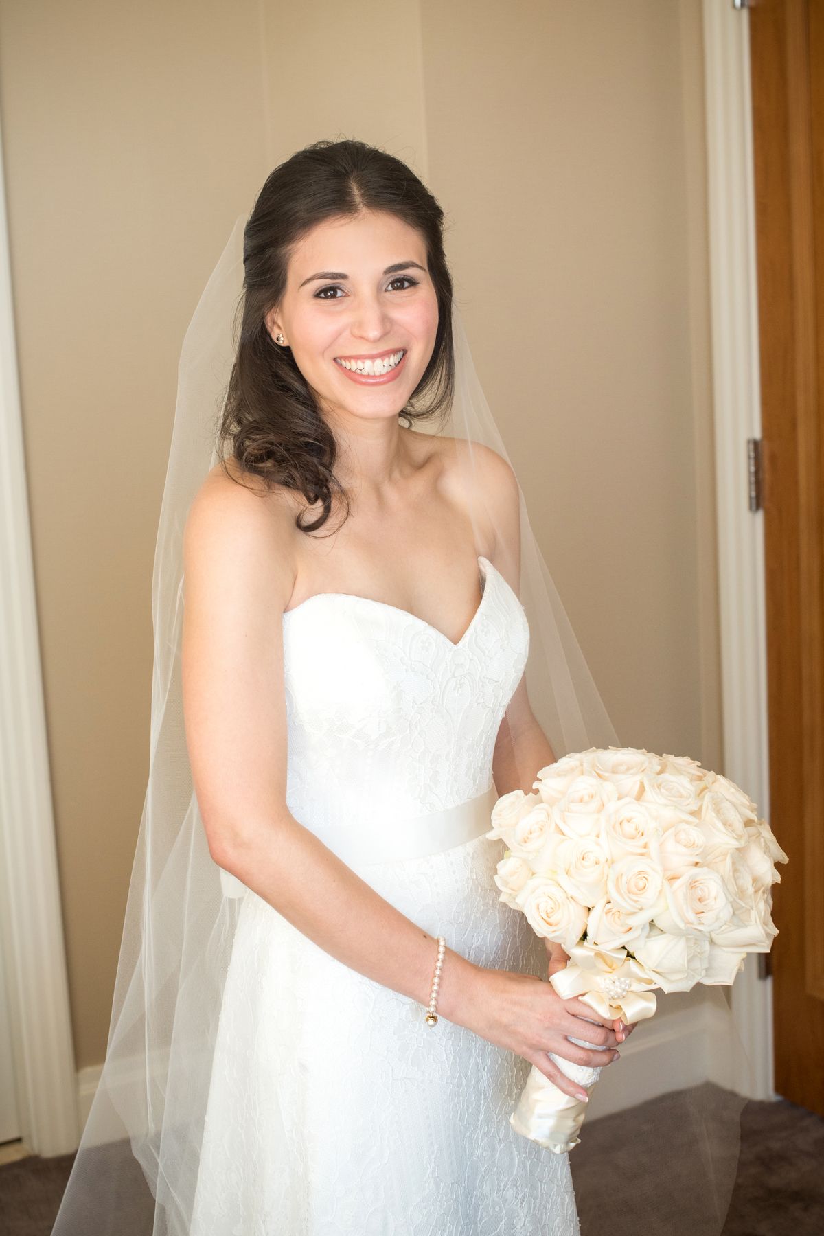 Liza and Jesse – Bride – Bridal Bouquet – Cream Rose Bouquet – Ritz ...