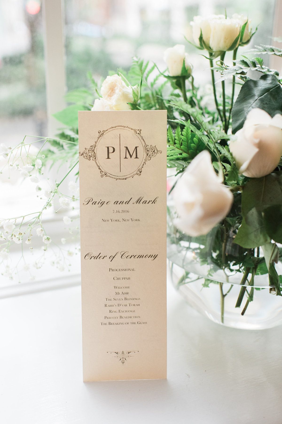 Paige and Mark – Ceremony Program – India House – Photography by Lauren ...