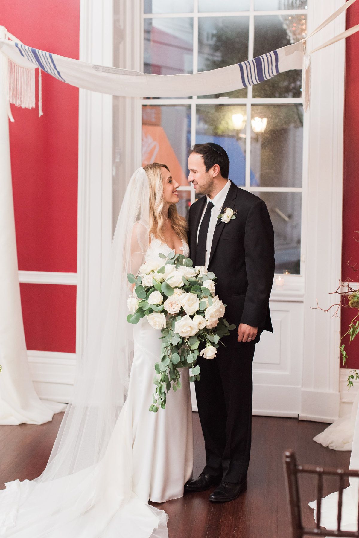 Paige and Mark – Tibet Rose Ranunculus Silver Dollar Euc Ruscus ...