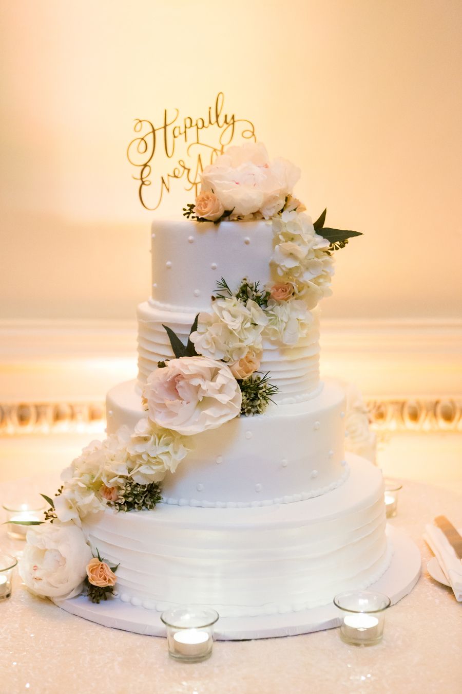 Suzy and Jerry – Floral Wedding Cake – Bourne Mansion – Photo by Ryon ...