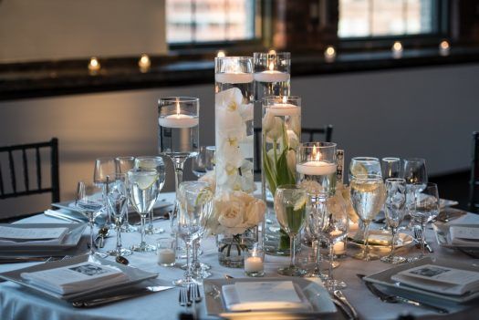 Courtney & Michael Wedding – Submerged Flower Low Centerpiece – Tribeca ...
