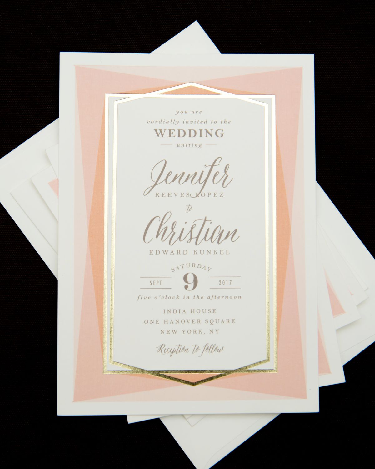 Jennifer & Christian Wedding – Invitation Suite – India House – Andrea ...