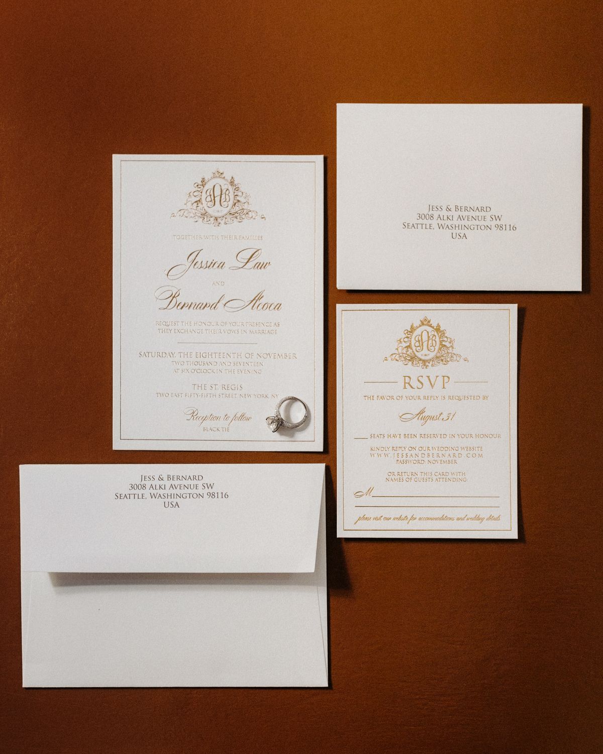 Jessica & Bernard Wedding – Invitation Suite – St. Regis – By Samm ...
